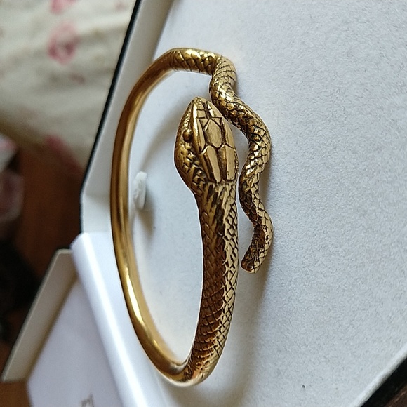 Jewelry | Mma Egyptian Revival Snake Bracelet Bangle Gold Tone Serpent ...